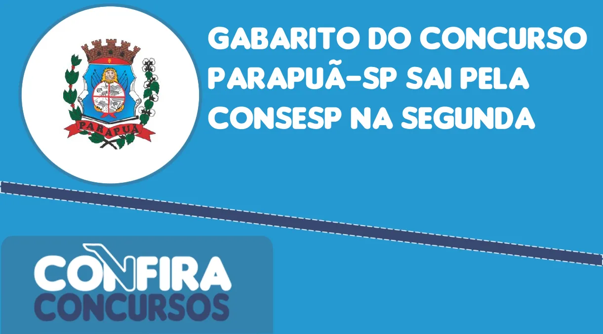 Gabarito do concurso Parapuã-SP sai pela CONSESP na segunda