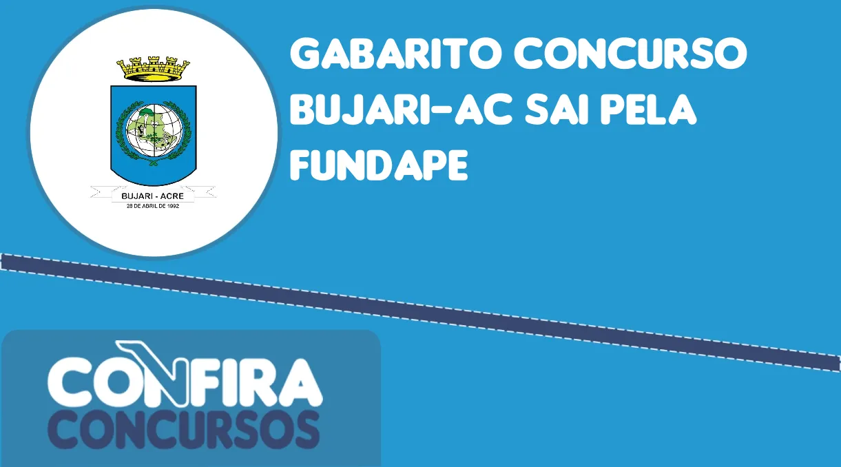 Gabarito concurso Bujari-AC sai pela FUNDAPE