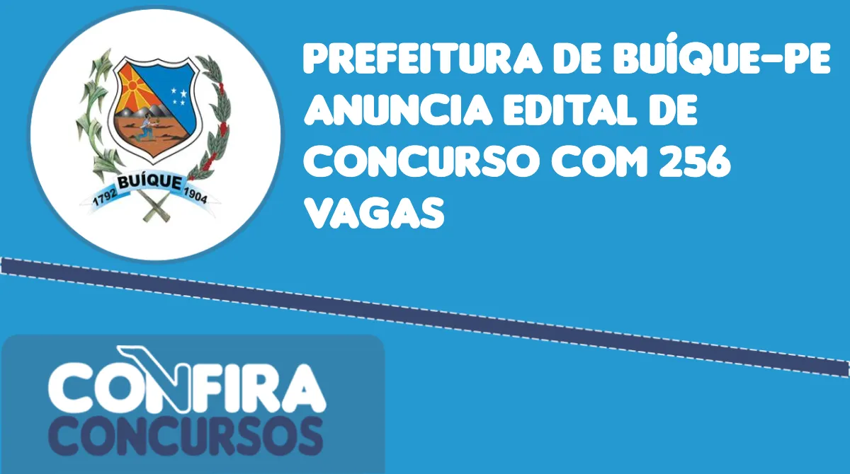 Prefeitura de Buíque-PE anuncia edital de concurso com 256 vagas